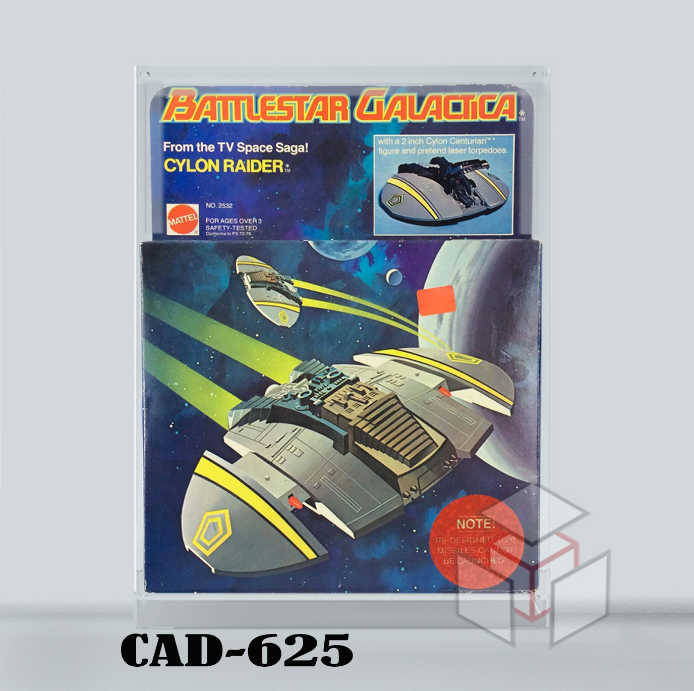 Battlestar Galactica Cyclon Raider flap box MATTEL | Canadian Acrylic ...